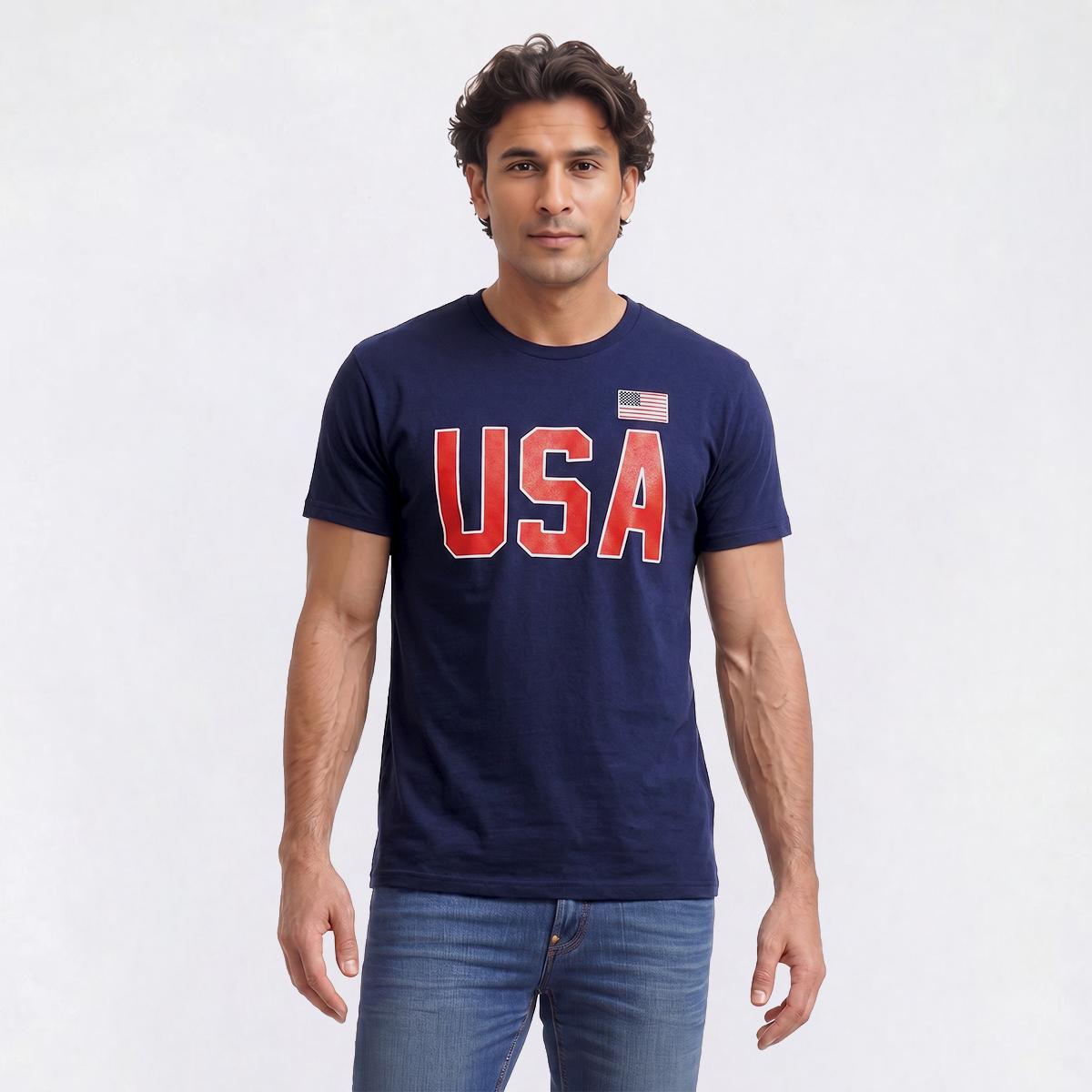 Click here for Mens Home of the Brave USA Corner Flag Graphic Tee prices