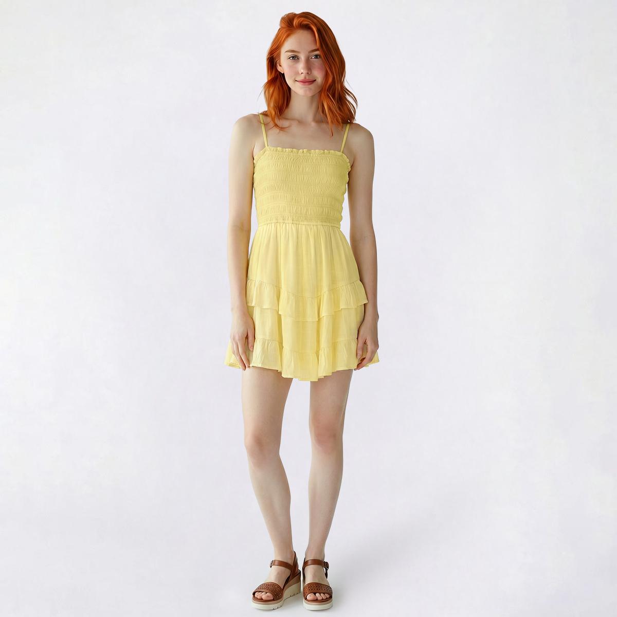 Click here for Juniors Trixxi Gauze Smock Bodice Ruffle Tier Skat... prices