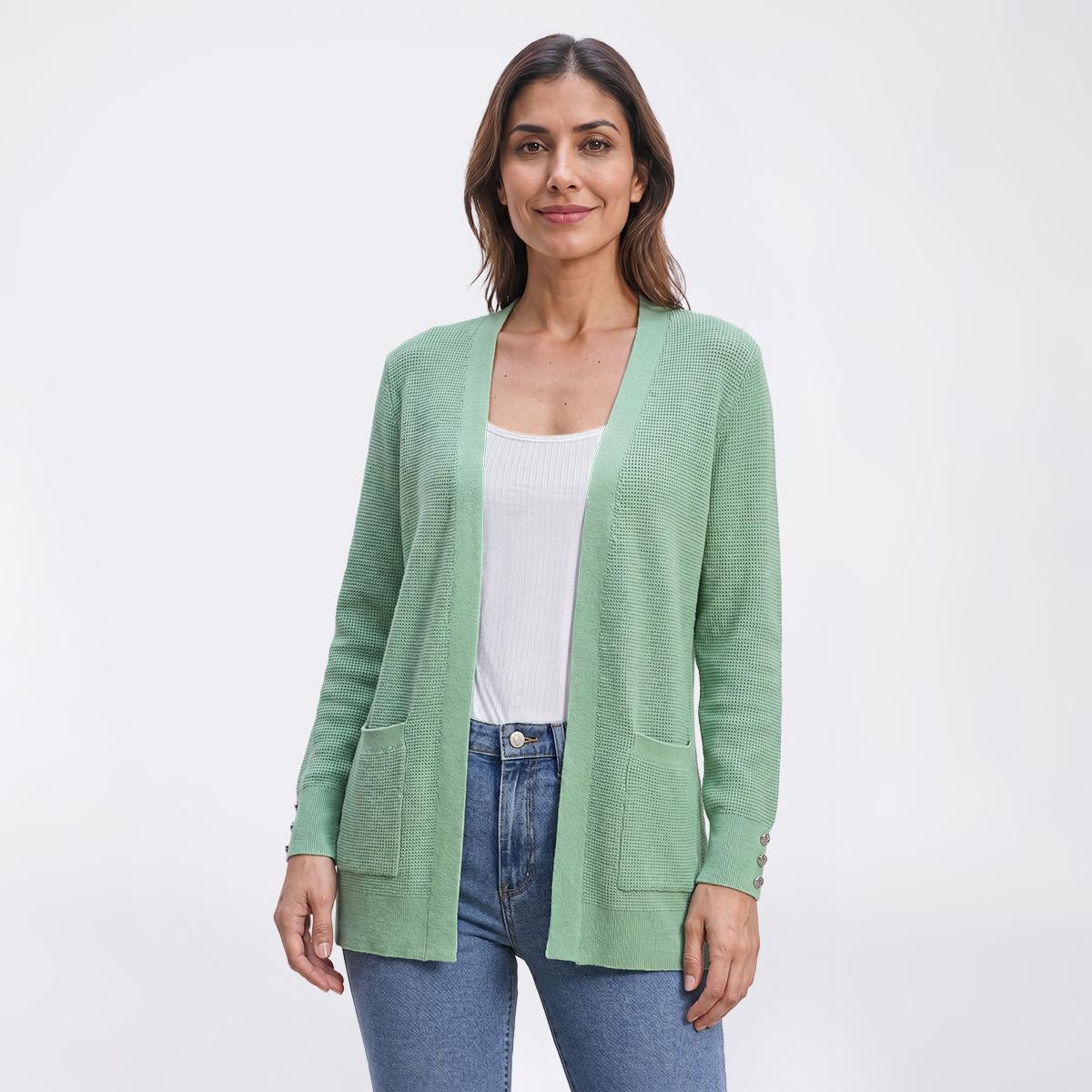 Click here for Womens 89th & Madison All Over Waffle Cardigan prices