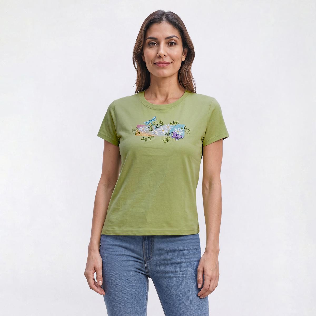 Click here for Womens Top Stitch By Morning Sun Wild Daisies Tee prices
