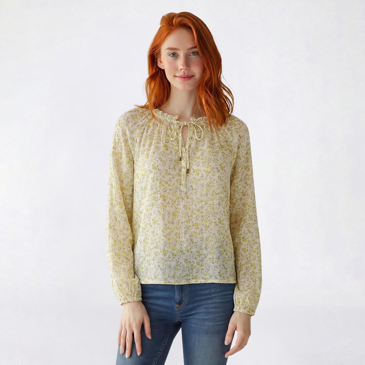 Click here for Juniors Wallflower Long Sleeve Coleen Gauze Peasan... prices