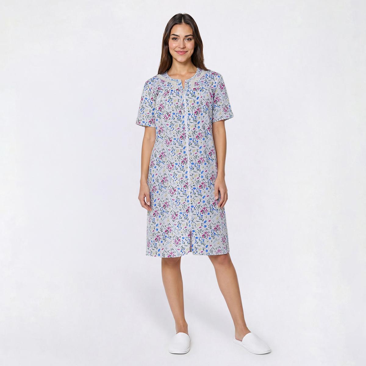 Click here for Womens Casual Time Seersucker Floral Embossed Zip... prices