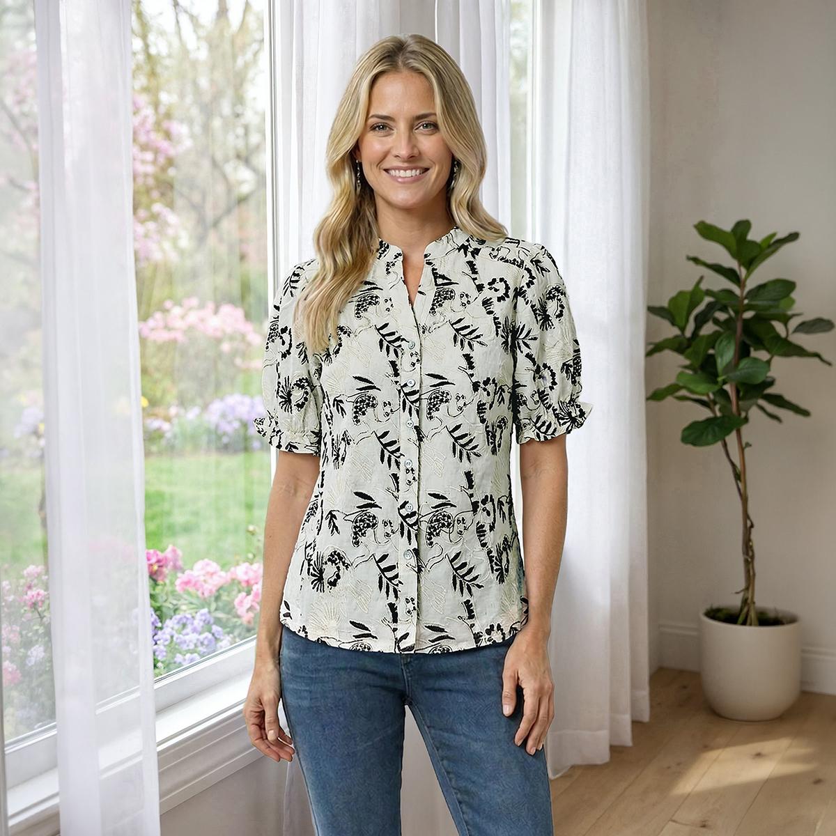 Click here for Womens Nanette Lepore Short Poet Sleeve Split Neck... prices