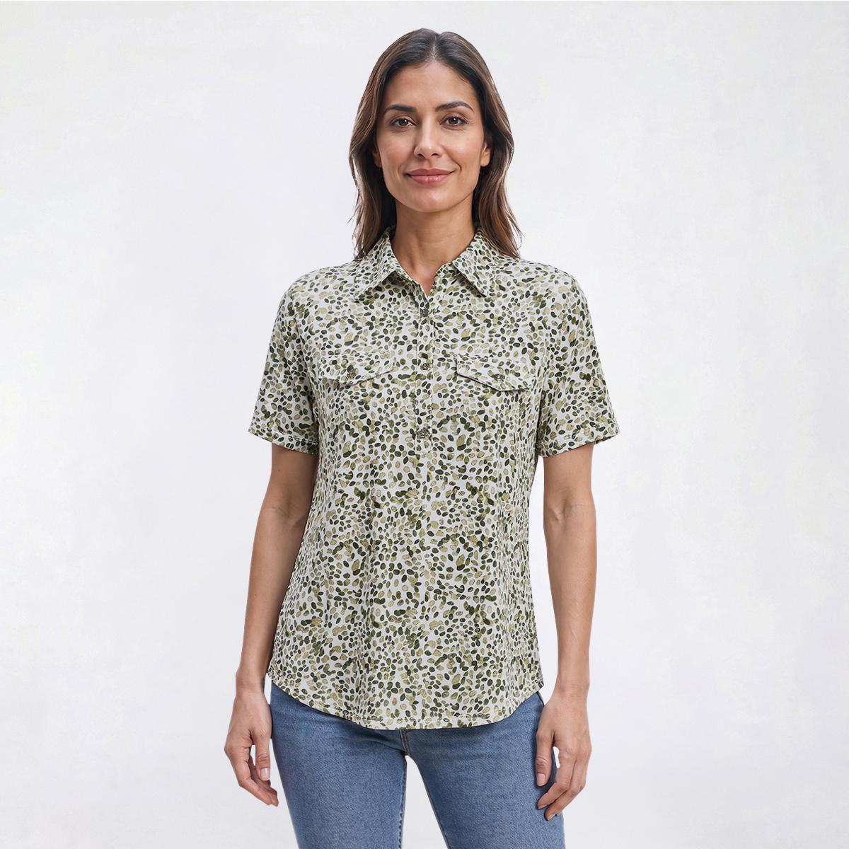 Click here for Womens Emily Daniels Short Sleeve Jacquard Dot Blo... prices