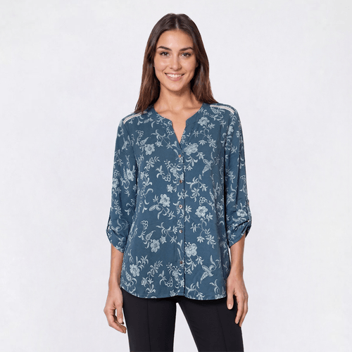 Click here for Womens Cure 3/4 Roll Tab Sleeve Airflow Floral Lea... prices