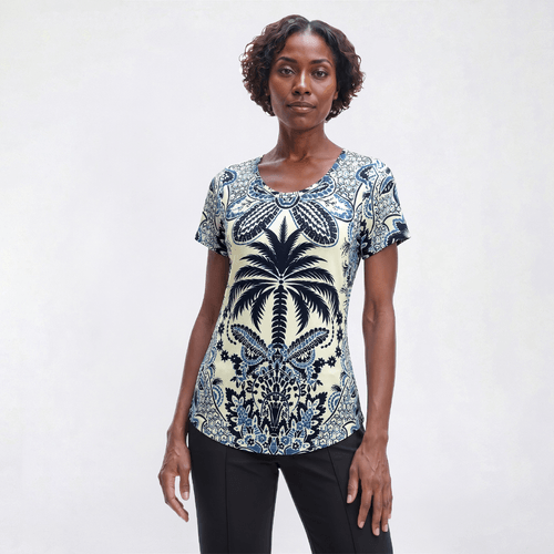 Click here for Womens OneWorld Short Sleeve Stud Accent Tropical... prices