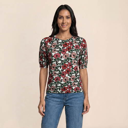 Click here for Womens Draper James Elbow Sleeve Floral Sweater prices