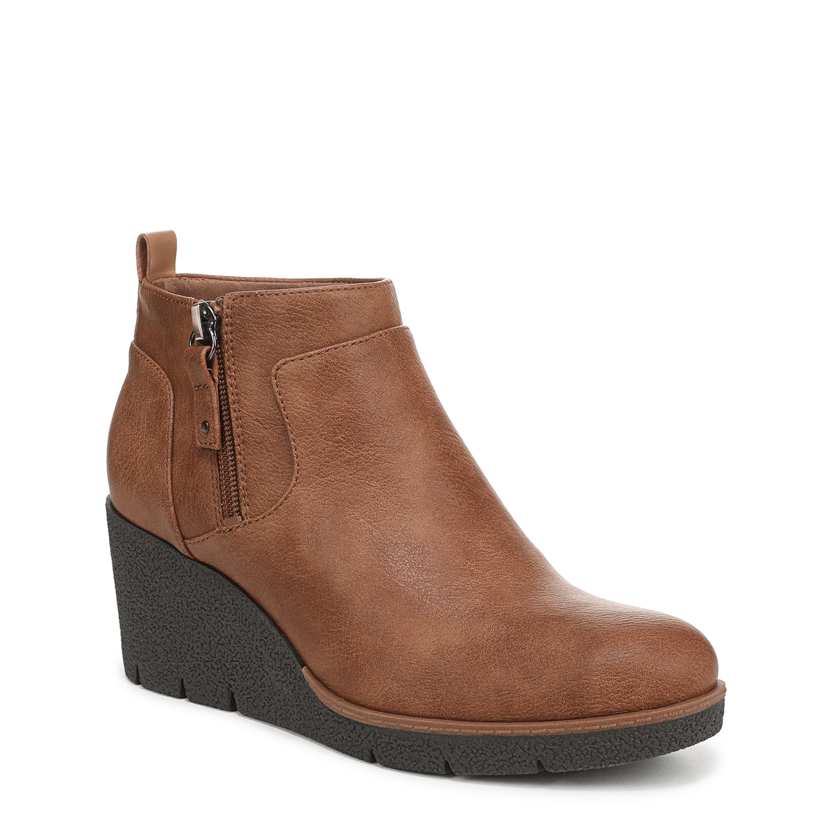 Dr. Scholls Womens Bianca Wedge Booties - Honey Brown Faux Leather