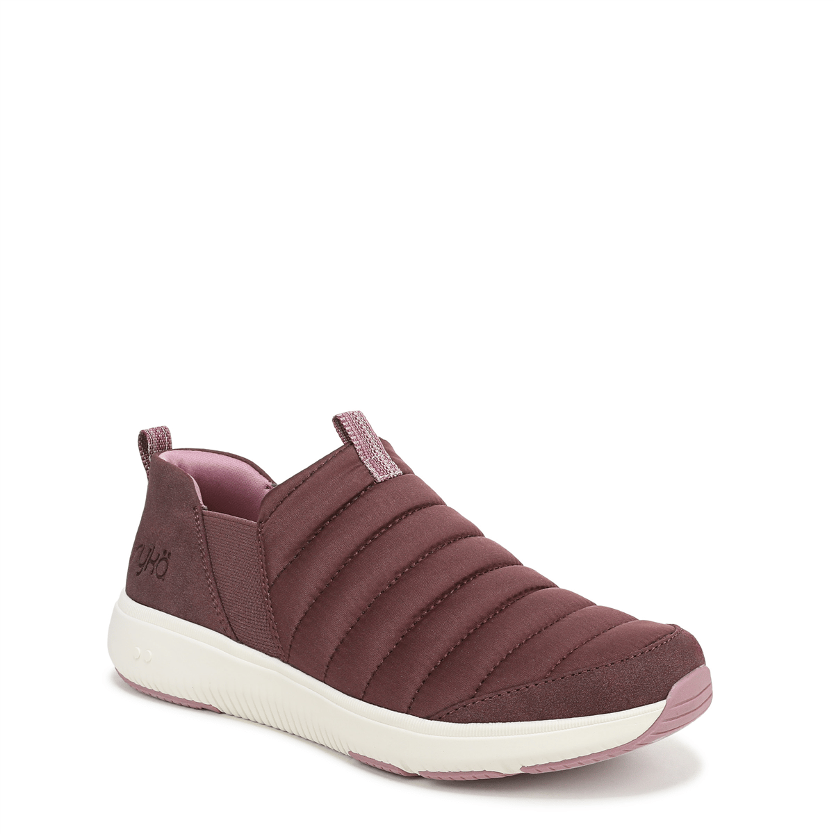 Ryka Womens Pursuit Round Toe Slip On Sneakers - Terra Taupe Nylon Fabric