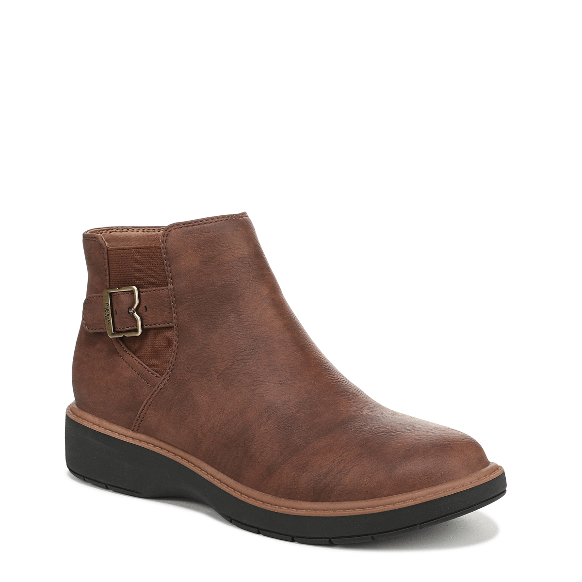 Dr. Scholls Womens Calm One Round Toe Chelsea Short Boots - Brown Faux Leather