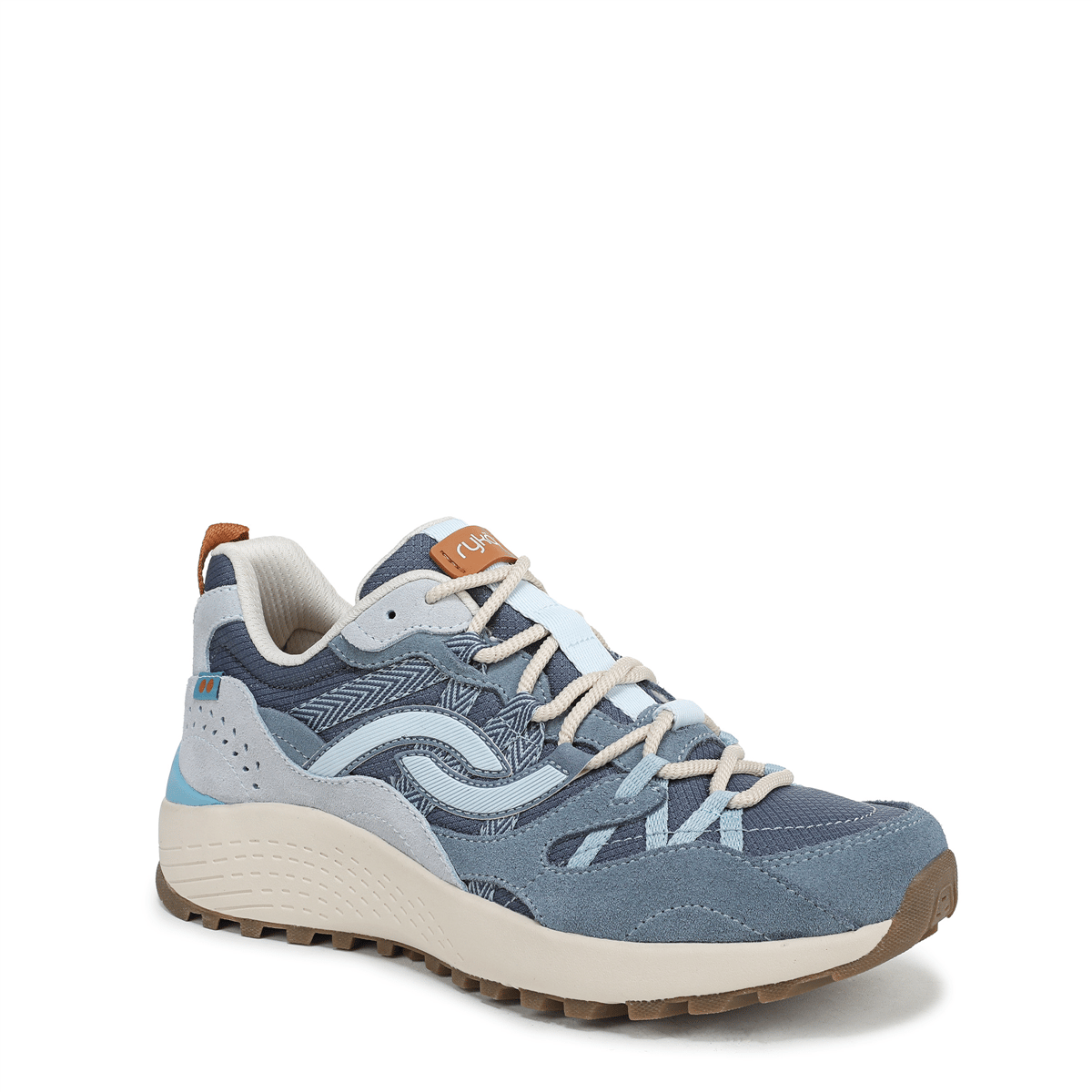 Ryka Womens Karma Trail Walking Sneakers - Dust Blue Suede/Mesh
