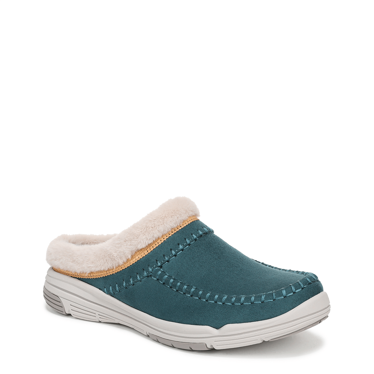 Ryka Womens Arrow Mule Round Toe Slip On Shoes - Dark Sea Green Faux Suede