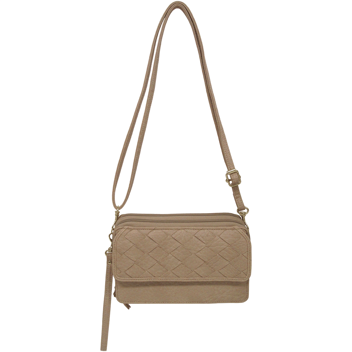 Click here for Womens Bueno Woven Panel Crossbody Wallet prices