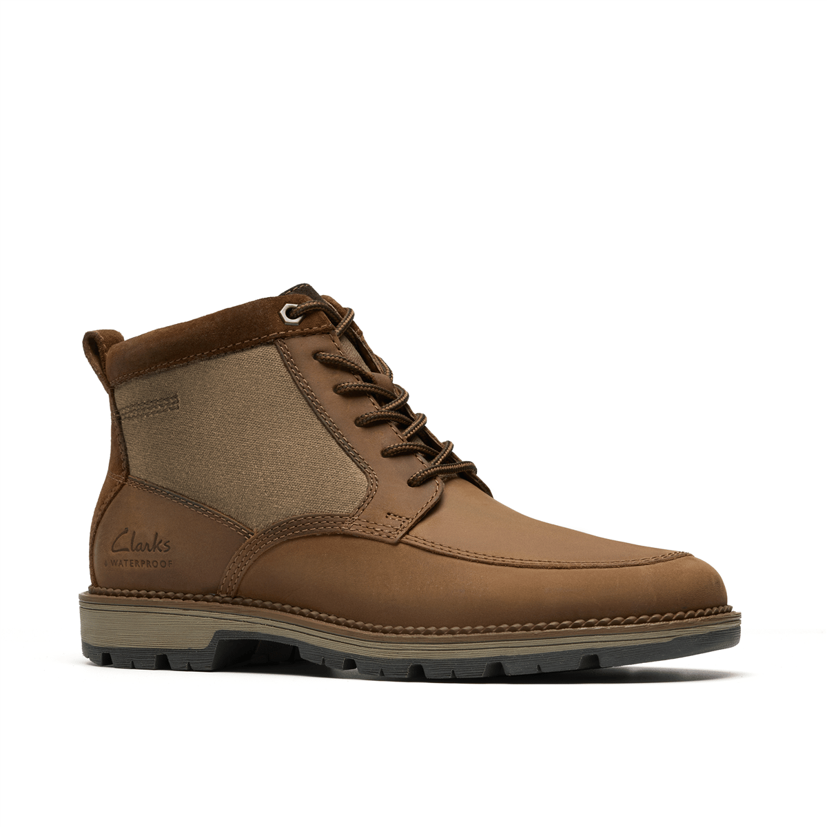Clarks Mens Collection Maple Walk Rise Boots - Dark tan leather