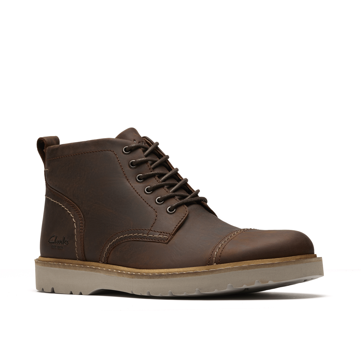Clarks Mens Collection Weltridge Zip Boots - Tan leather