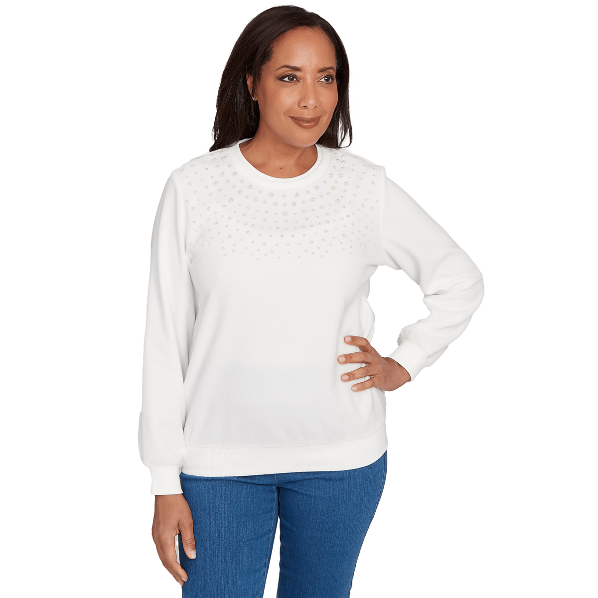 Click here for Womens Alfred Dunner Classics Pearl Embellishment... prices
