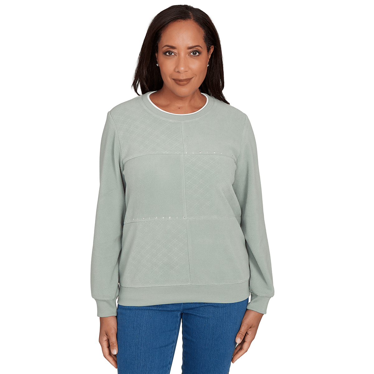 Click here for Womens Alfred Dunner Classics Diamond Stud Embelli... prices