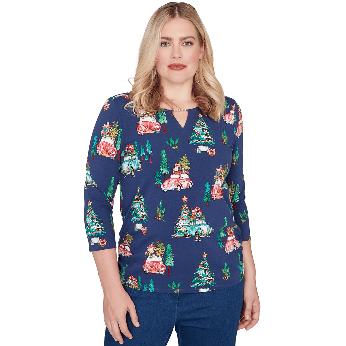 Click here for Womens Alfred Dunner Classics Car & Christmas Tree... prices