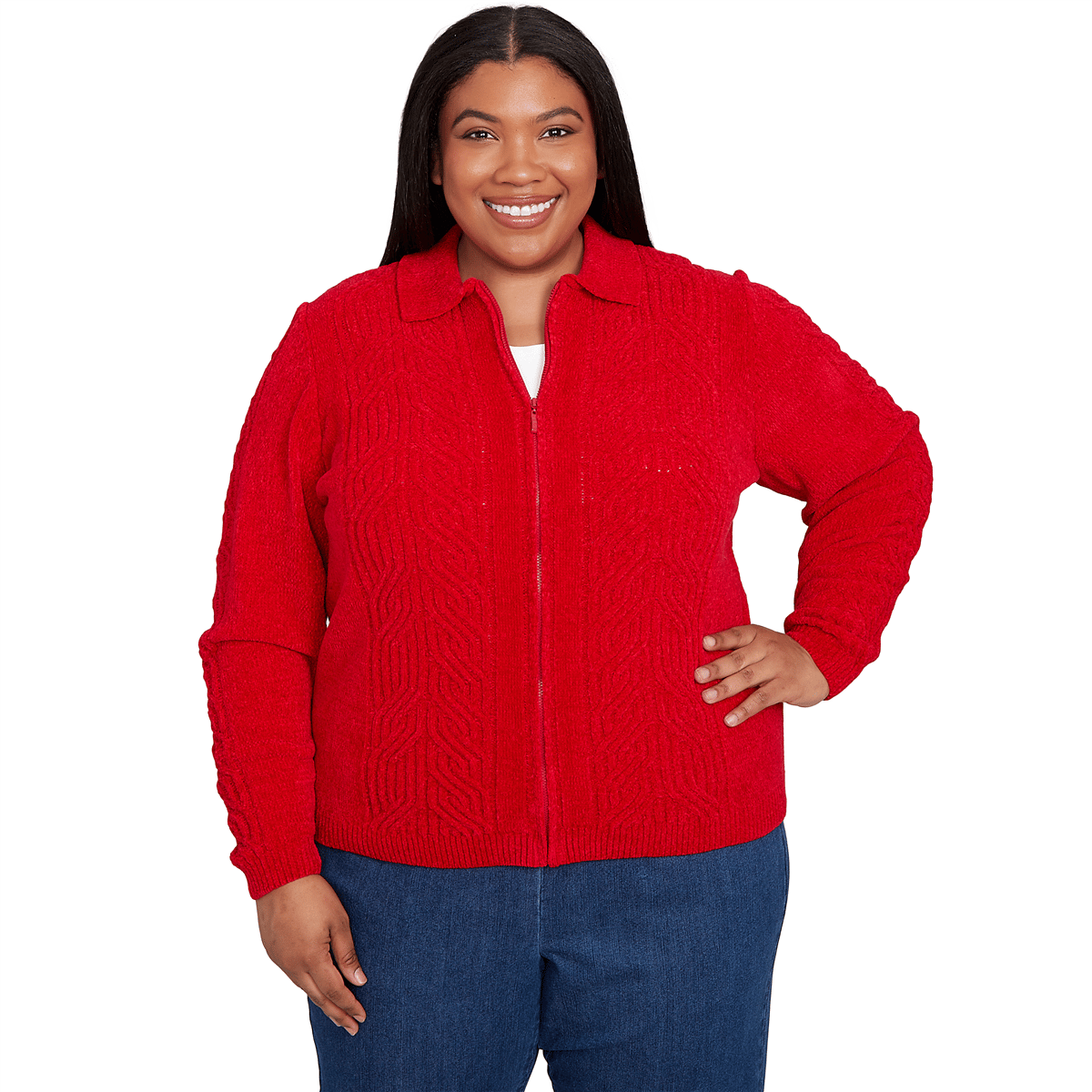 Click here for Plus Size Alfred Dunner Classics Chenille Cable Kn... prices