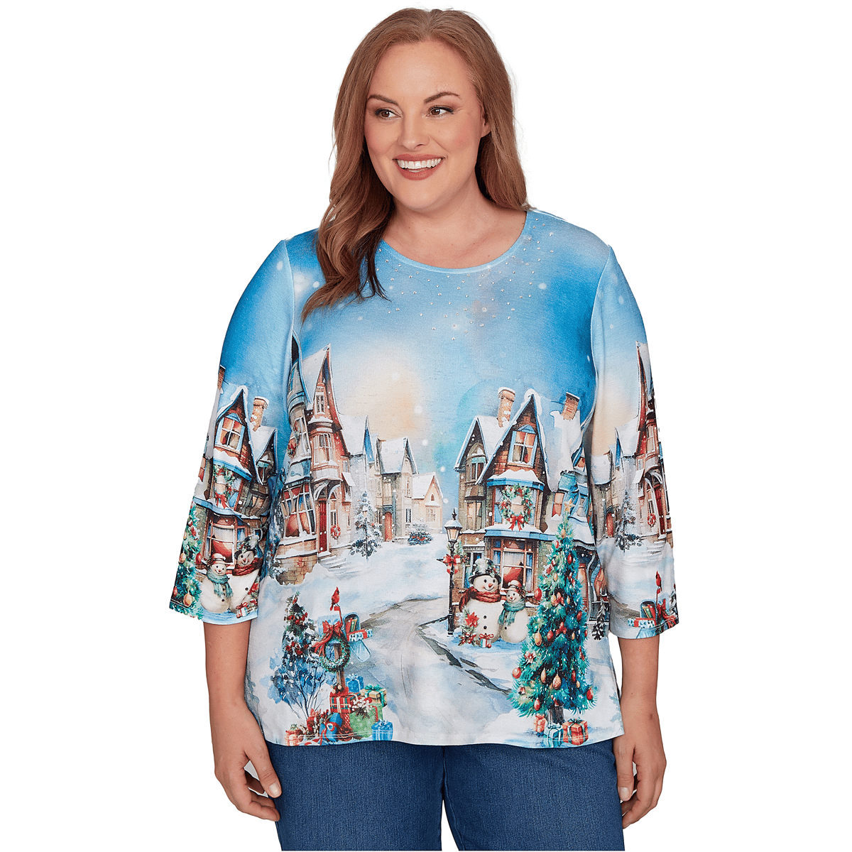Click here for Plus Size Alfred Dunner Classics Snow Cabin Villag... prices