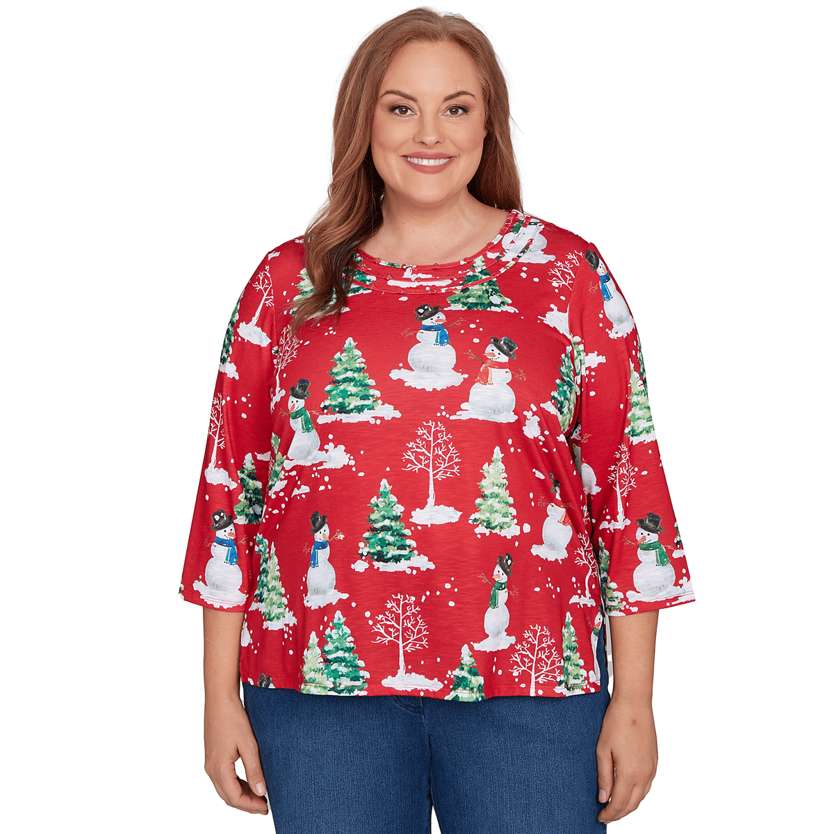 Click here for Plus Size Alfred Dunner Classics 3/4 Sleeve Snowme... prices