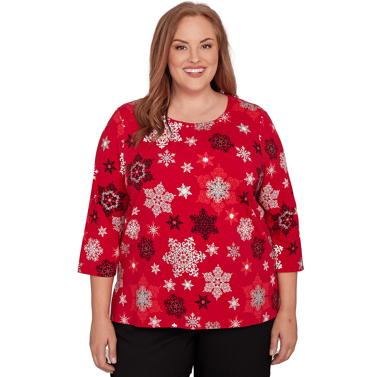 Click here for Plus Size Alfred Dunner Classics Pleated Snowflake... prices