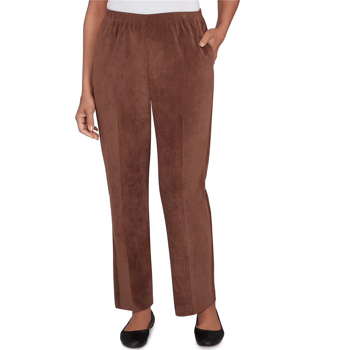 Alfred Dunner Petite Corduroy Short Pants - Tan