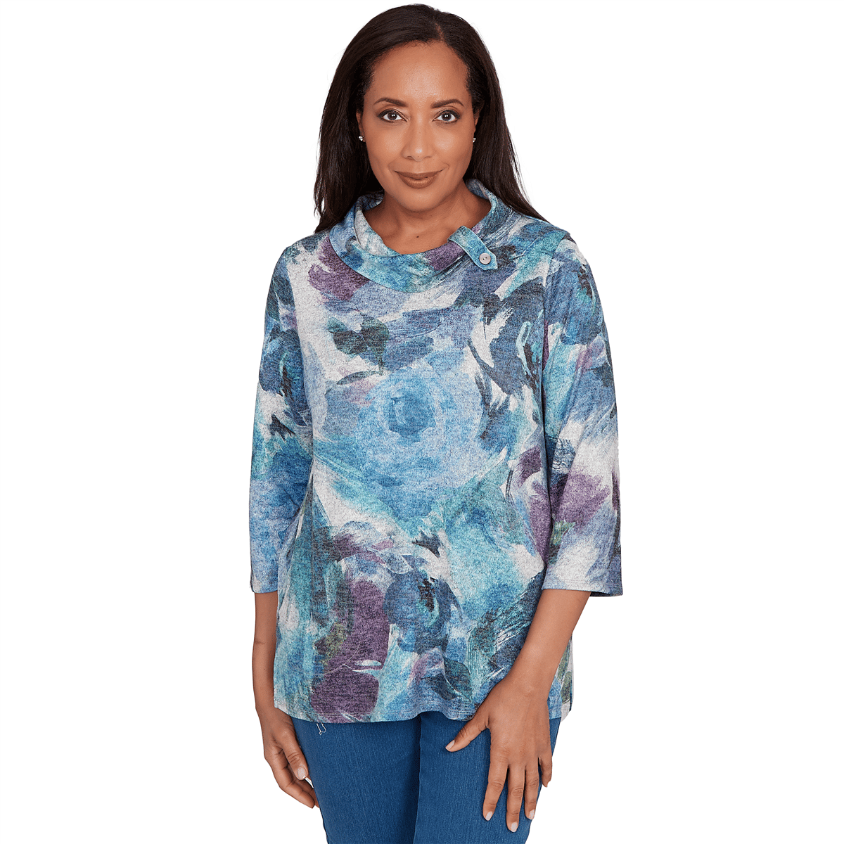 Click here for Petite Alfred Dunner Classics Brushstroke Floral B... prices