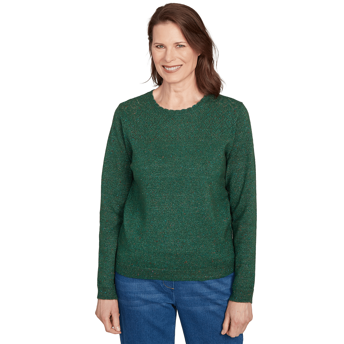 Click here for Petite Alfred Dunner Classics Long Sleeve Speckled... prices