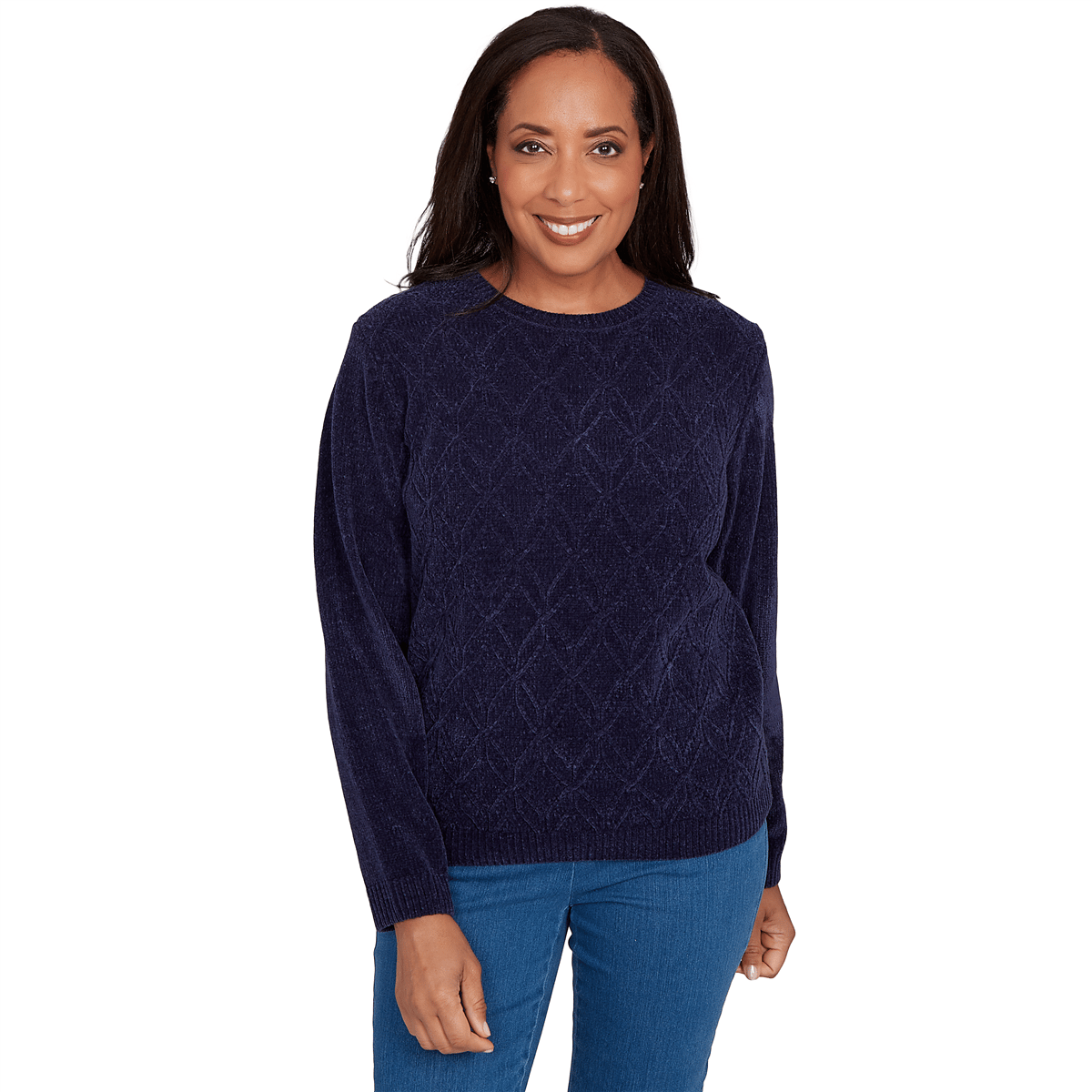Click here for Petite Alfred Dunner Classics Crew Neck Diamond Ch... prices