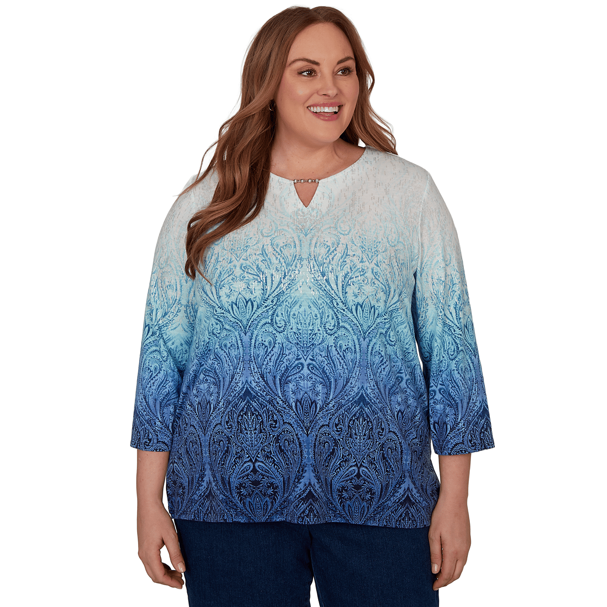 Click here for Plus Size Alfred Dunner Classics 3/4 Sleeve Ombre... prices