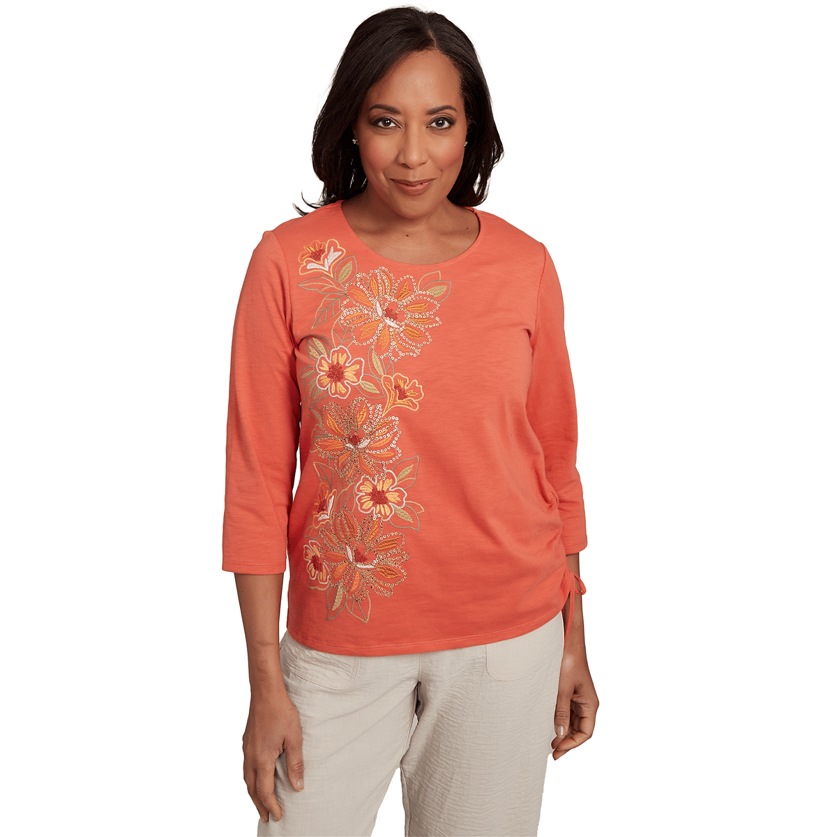 Click here for Petite Alfred Dunner Copper Canyon Floral Embroide... prices