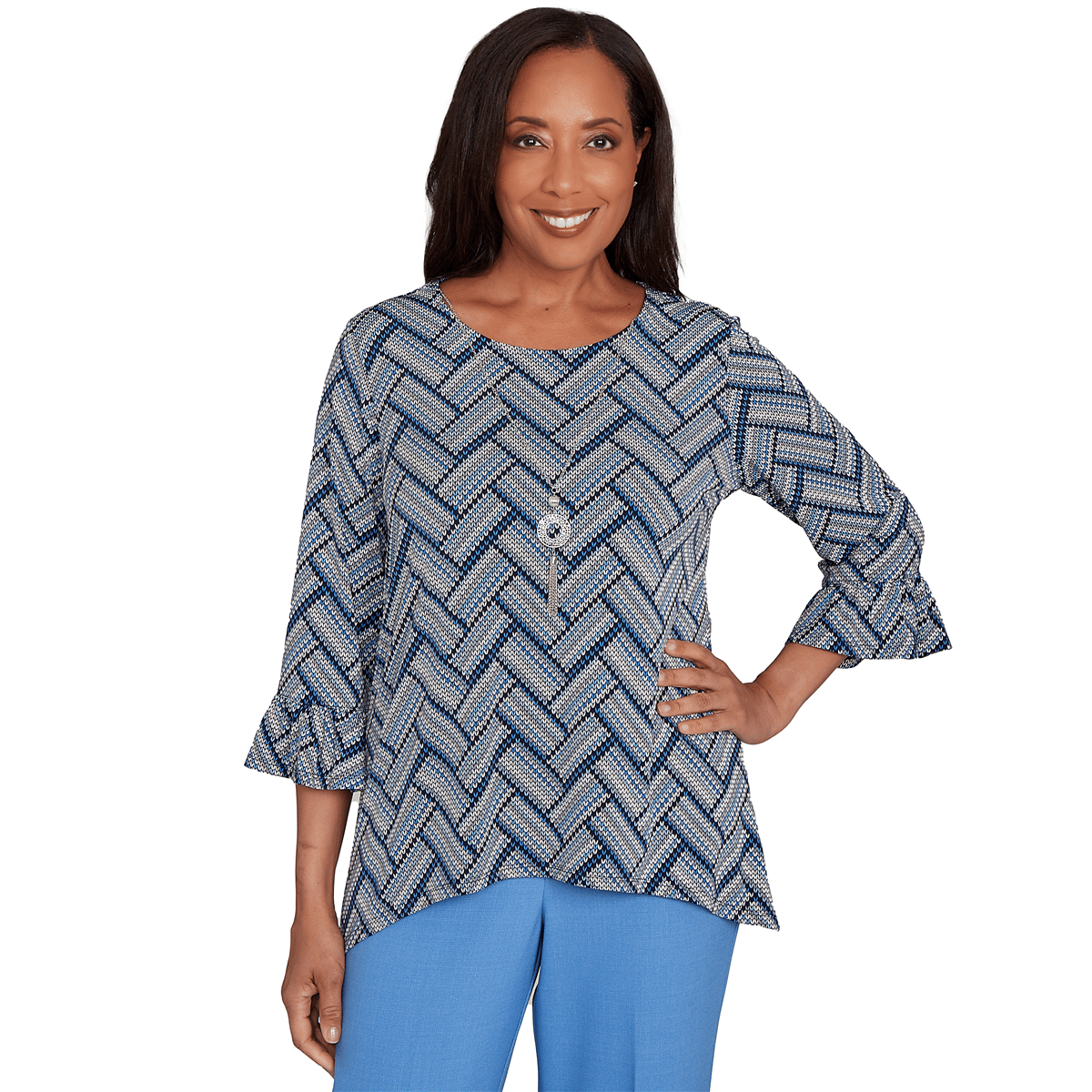 Click here for Petite Alfred Dunner Business As Usual Chevron Tex... prices