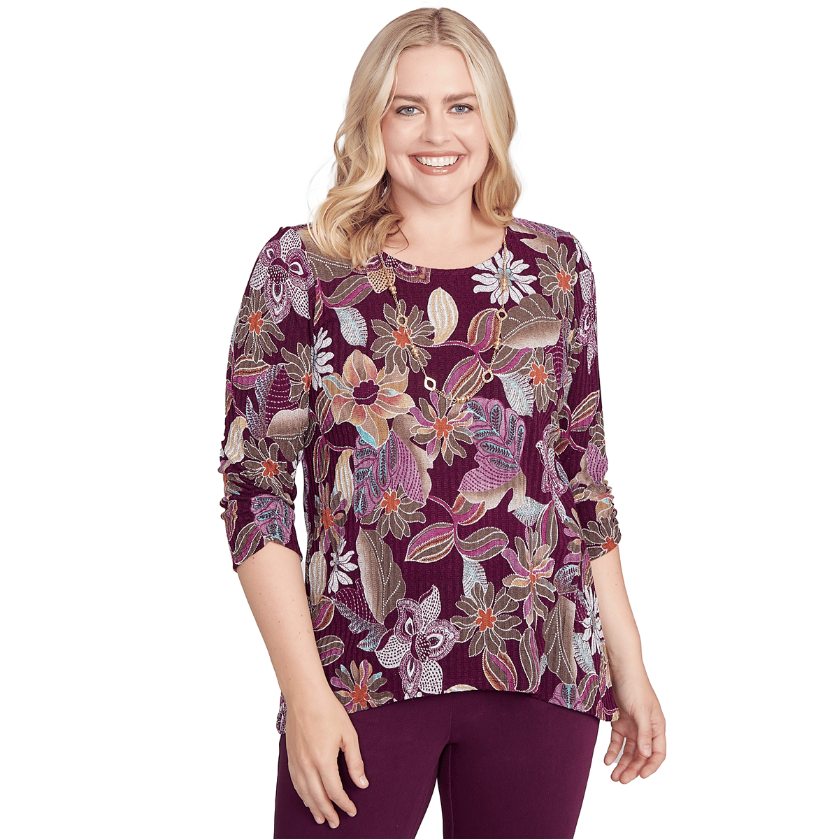 Click here for Womens Alfred Dunner Urban Legend Batik Floral Mel... prices