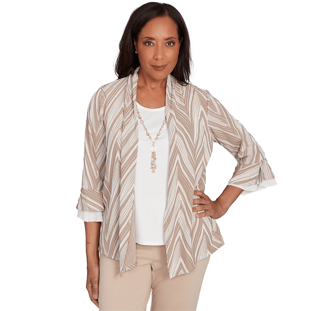 Click here for Petite Alfred Dunner Urban Legend Chevron Two In O... prices