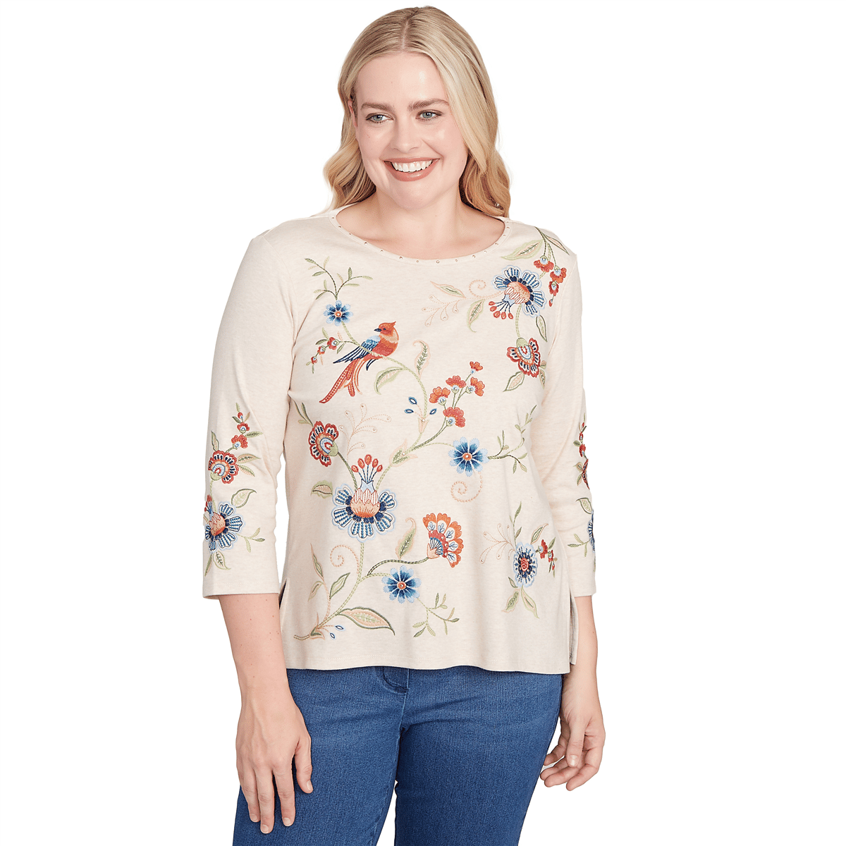 Petite Alfred Dunner Sunset Canyon Stud Embellishment Blouse