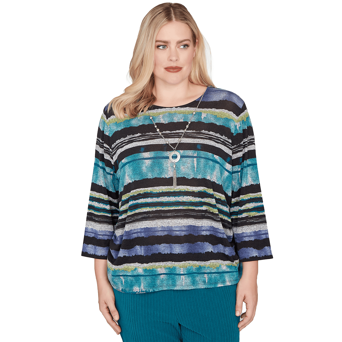 Womens Alfred Dunner Lake Champlain Melange Stripe Blouse