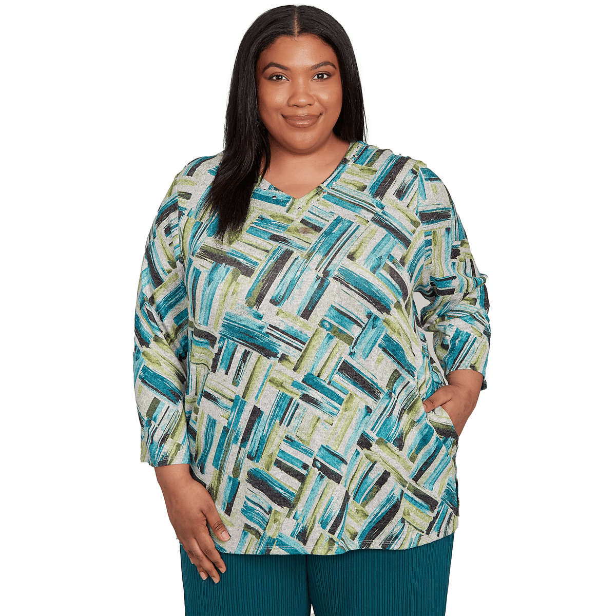 Click here for Plus Size Alfred Dunner Lake Champlain V Neck Brus... prices