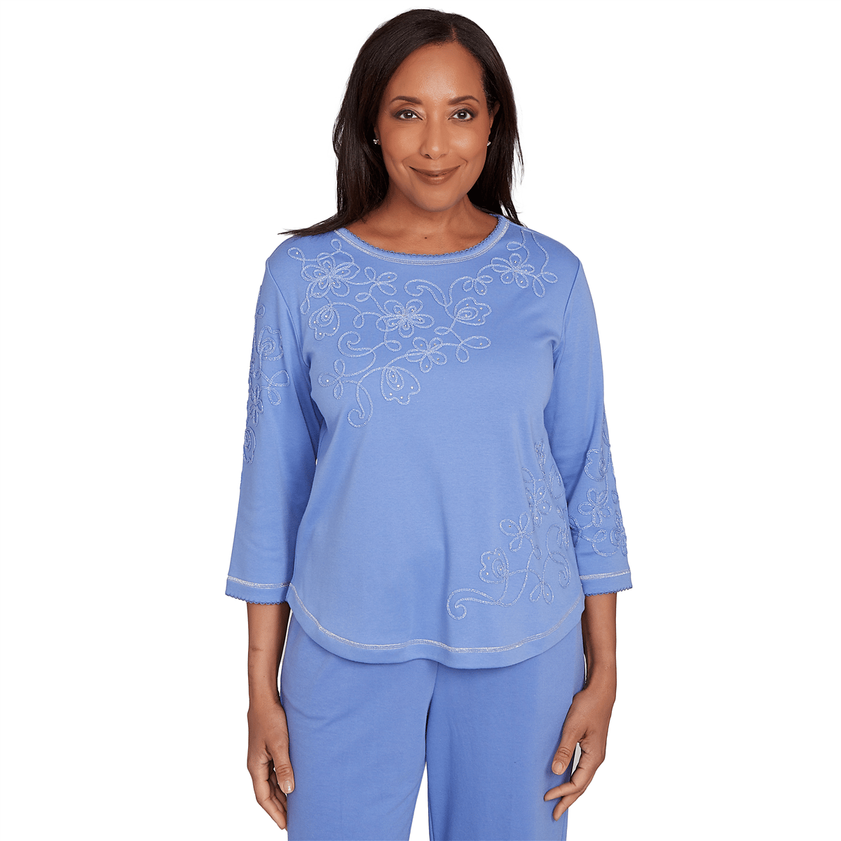 Click here for Petite Alfred Dunner Casual Vibe Soutache Embroide... prices