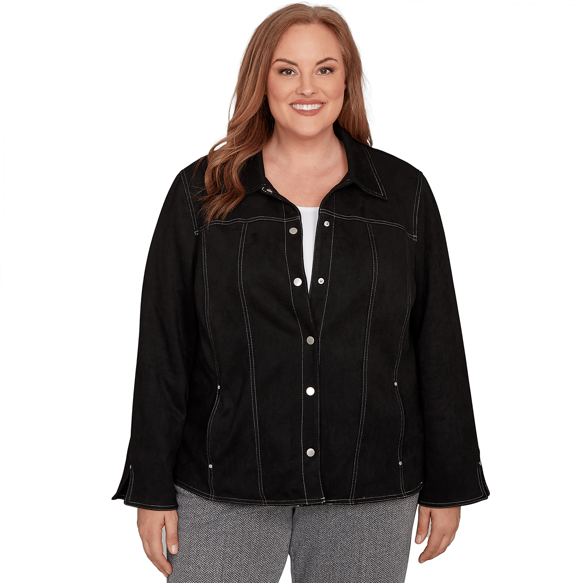 Click here for Plus Size Alfred Dunner Jet Setter Faux Suede Jack... prices