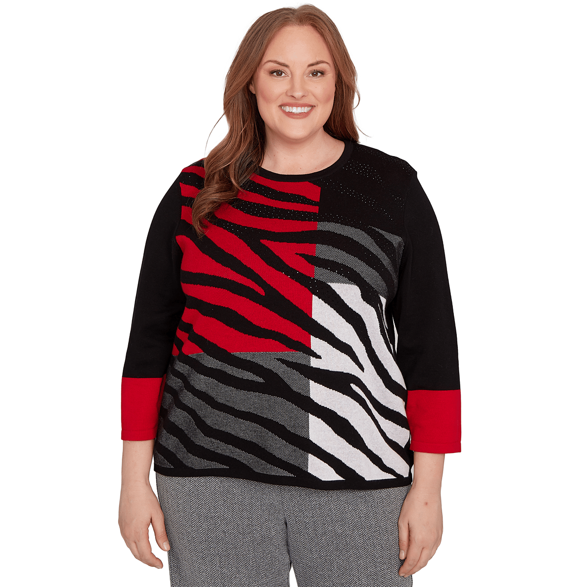 Click here for Plus Size Alfred Dunner Jet Setter Zebra Color Blo... prices