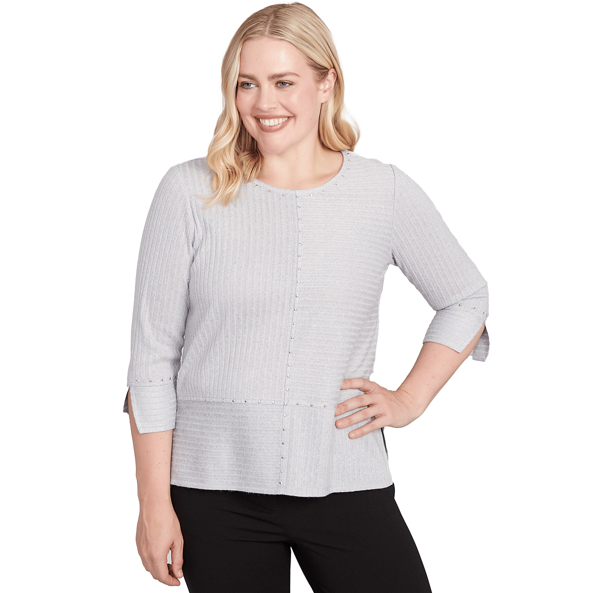 Click here for Petite Alfred Dunner Jet Setter Stud Embellished K... prices