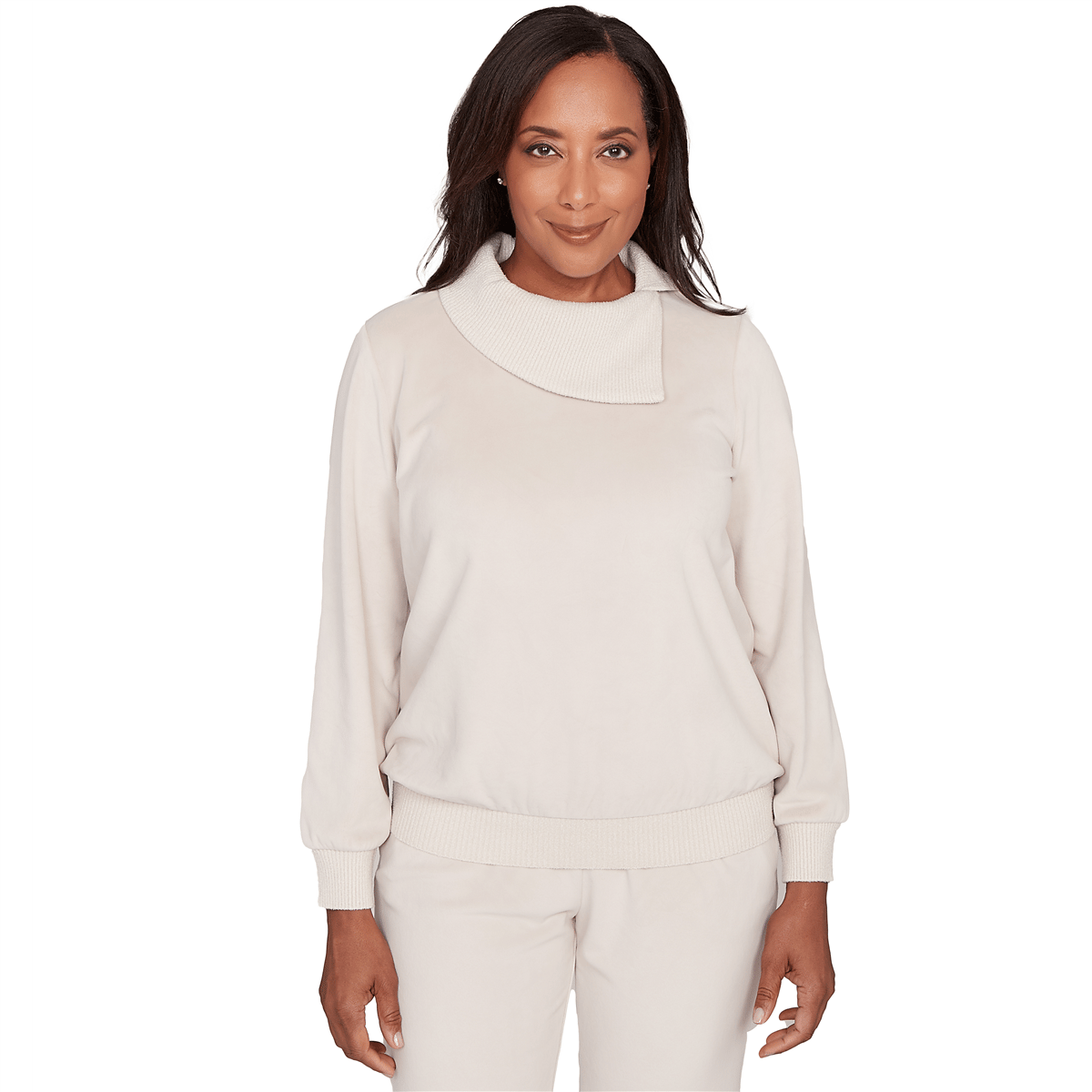 Click here for Plus Size Alfred Dunner Calm Luxe Envelope Neck Sw... prices