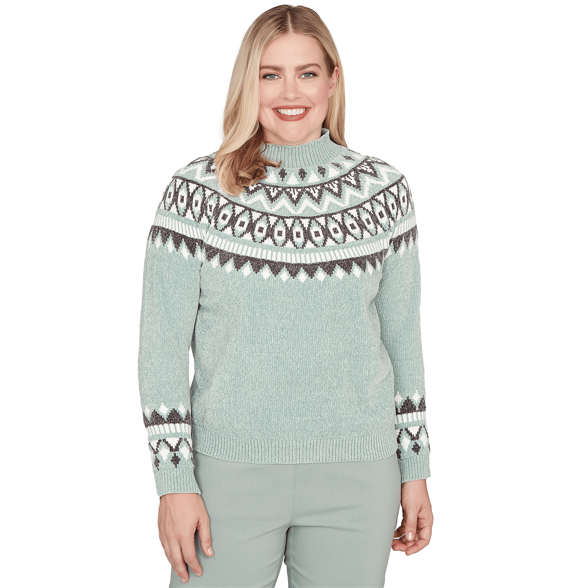 Click here for Womens Alfred Dunner Stockbridge Fair Isle Chenill... prices