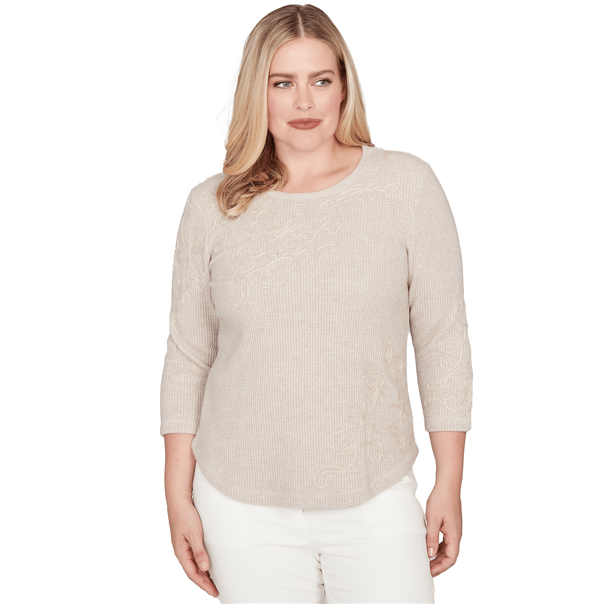 Click here for Womens Alfred Dunner Vienna Floral Embroidery Swea... prices