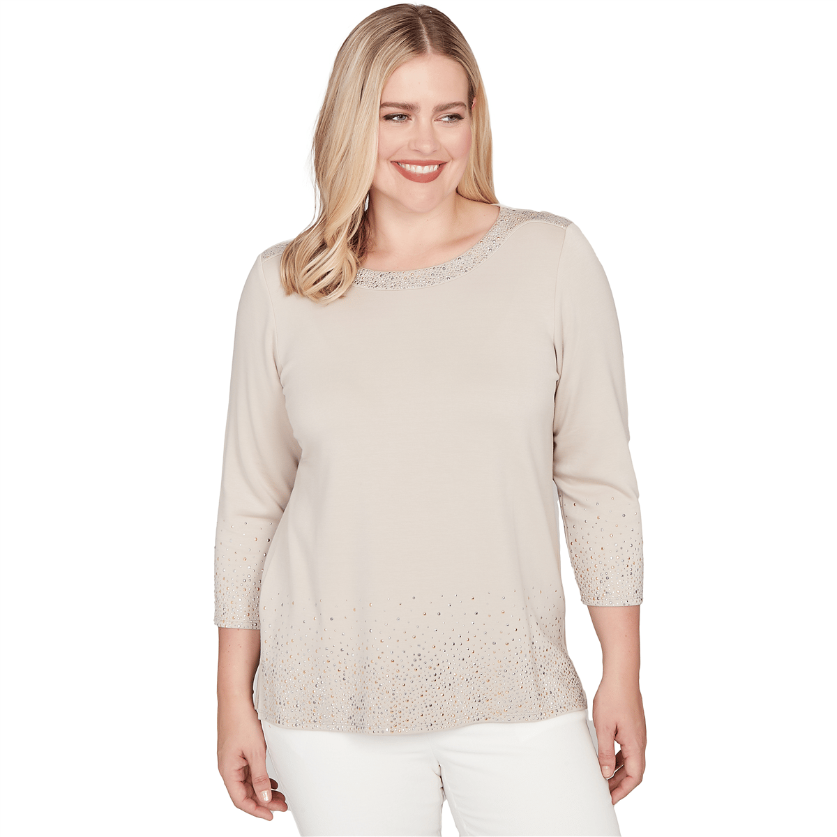 Click here for Womens Alfred Dunner Vienna Stud Embellished Blous... prices
