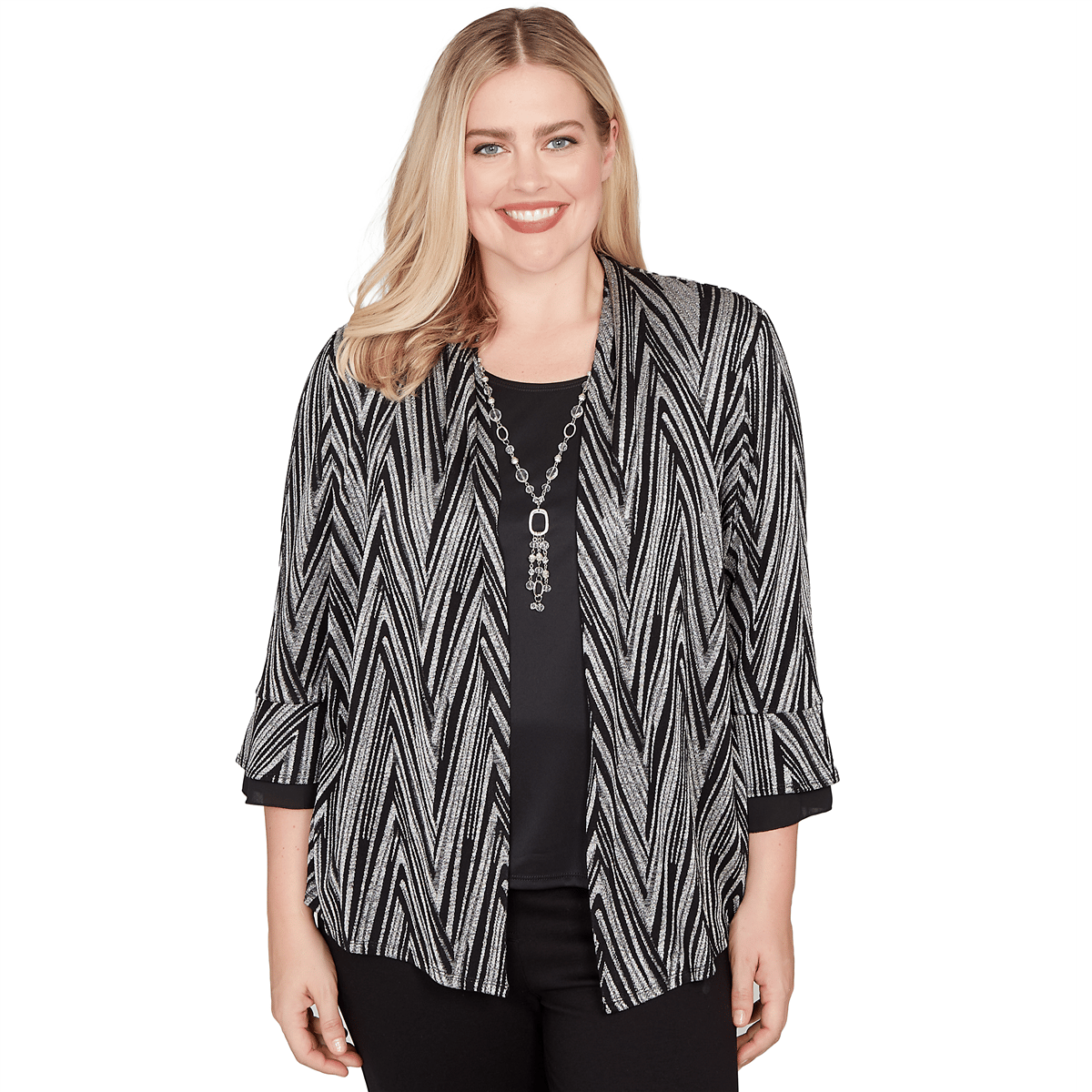 Click here for Petite Alfred Dunner Barcelona Chevron Two In One... prices