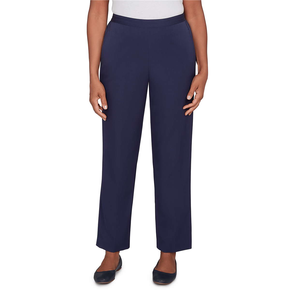 Alfred Dunner Womens Saratoga Springs Side Seam Pocket Short Length Twill Pants - Tan Heather