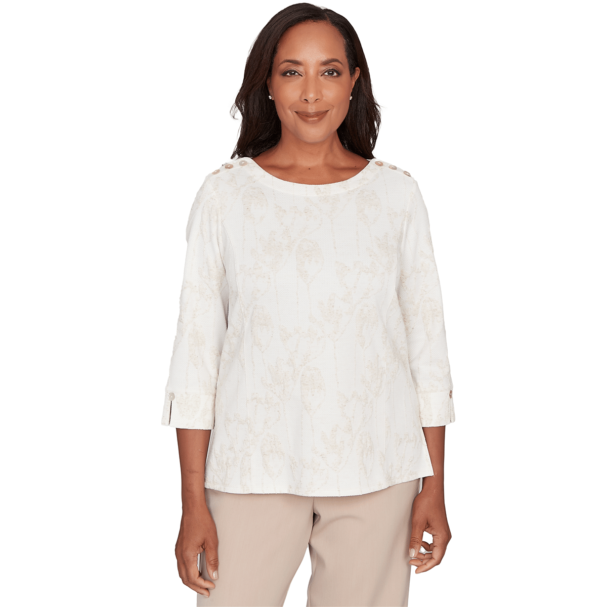 Click here for Petite Alfred Dunner Saratoga Springs Textured Flo... prices