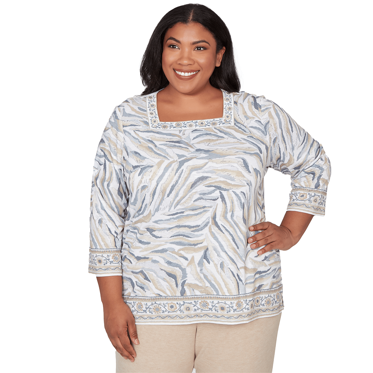 Click here for Plus Size Alfred Dunner Comfort & Joy Square Neck... prices